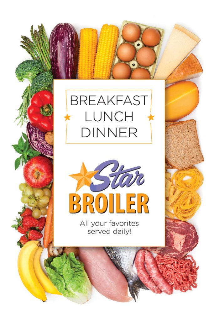The Star Broiler Menu at Winners Inn - open 24/7 whenever you're hungry