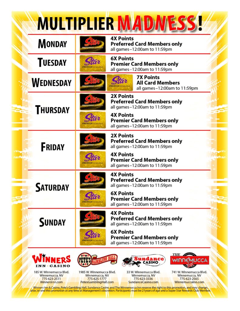 Winners Calendar: keep with all events, tournaments shows and specials